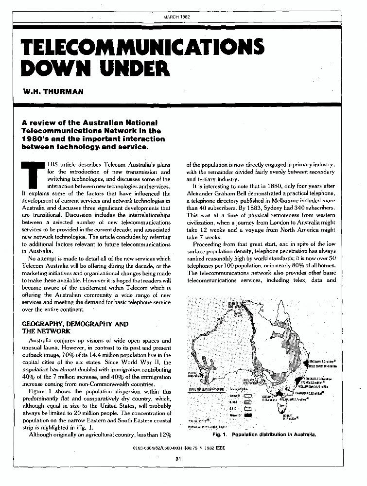 Telecommunications down under | IEEE Journals & Magazine | IEEE Xplore