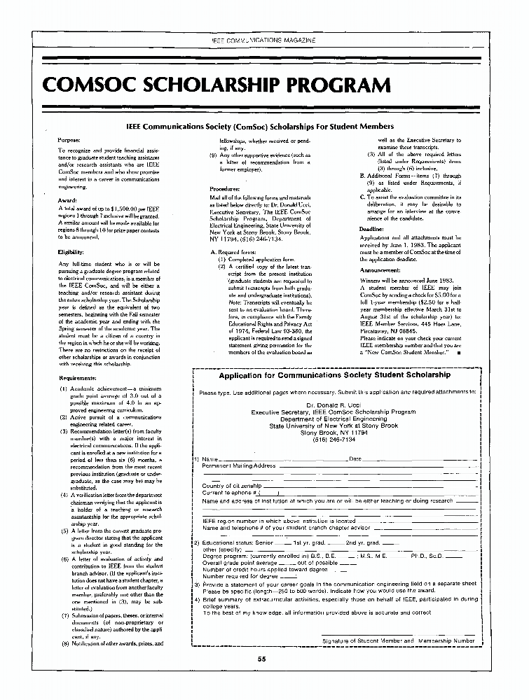 Comsoc Scholarship Program | IEEE Journals & Magazine | IEEE Xplore