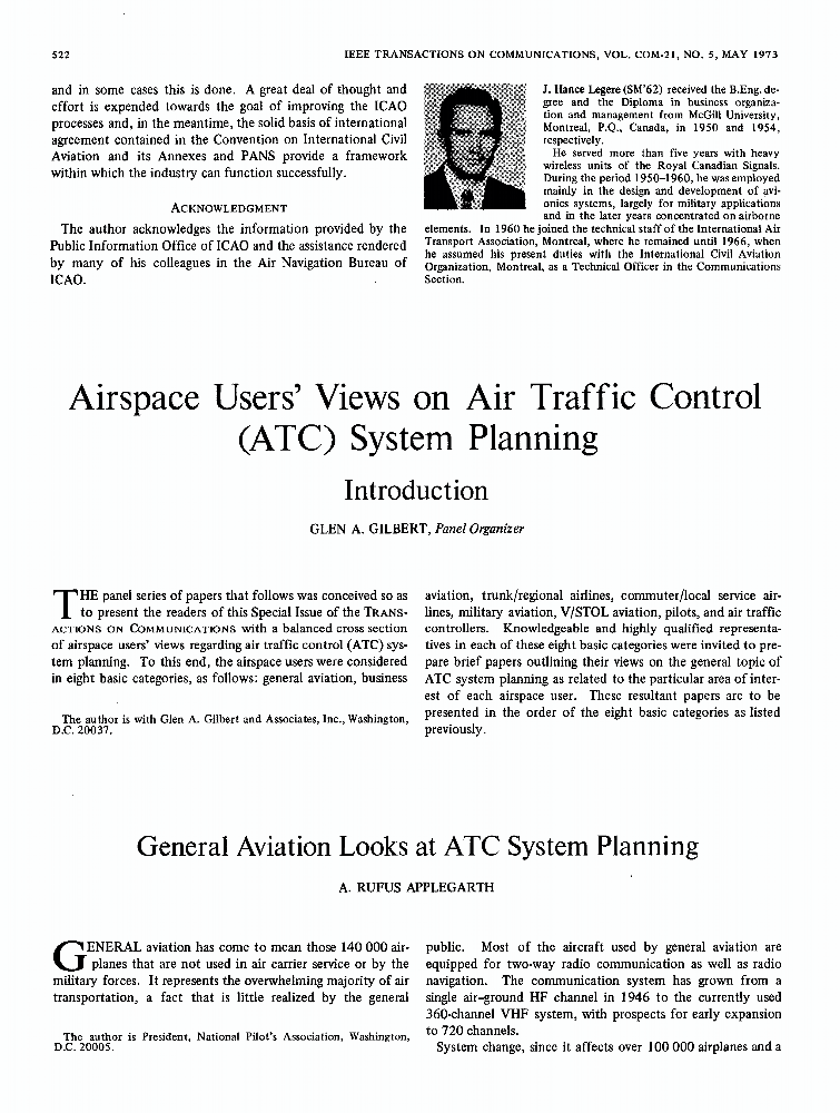 Airspace Users' Views on Air Traffic Control (ATC) System Planning ...