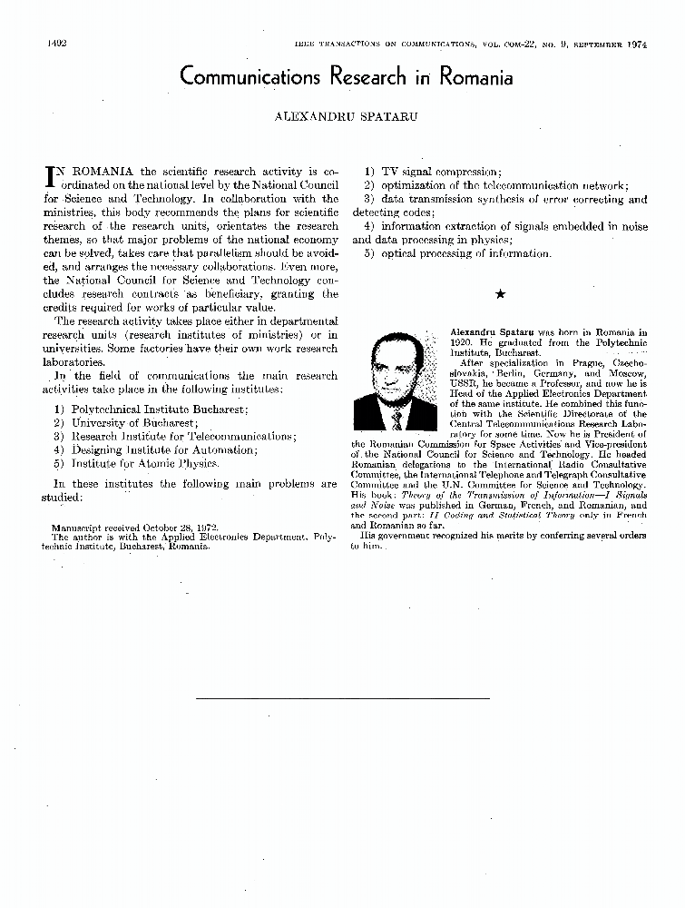 Communications Research in Romania | IEEE Journals & Magazine | IEEE Xplore