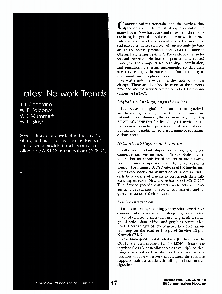 Latest network trends | IEEE Journals & Magazine | IEEE Xplore