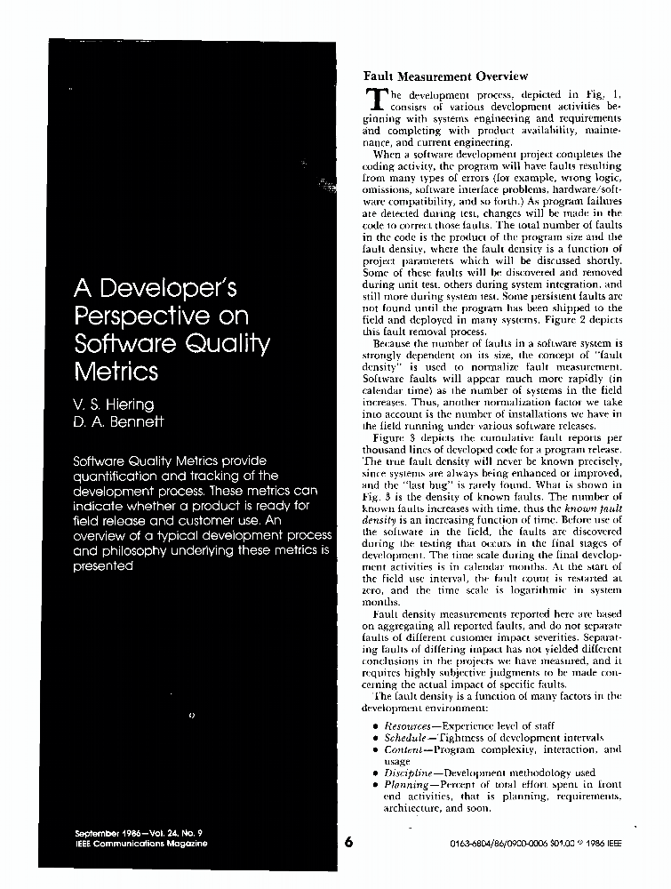 A developer's perspective on software quality metrics | IEEE Journals ...