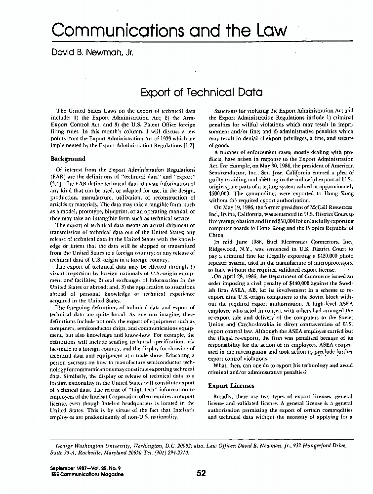 Communications and the law | IEEE Journals & Magazine | IEEE Xplore