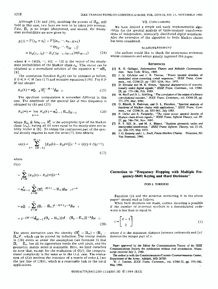 Correction to "Frequency Hopping with Multiple Frequency-Shift Keying ...