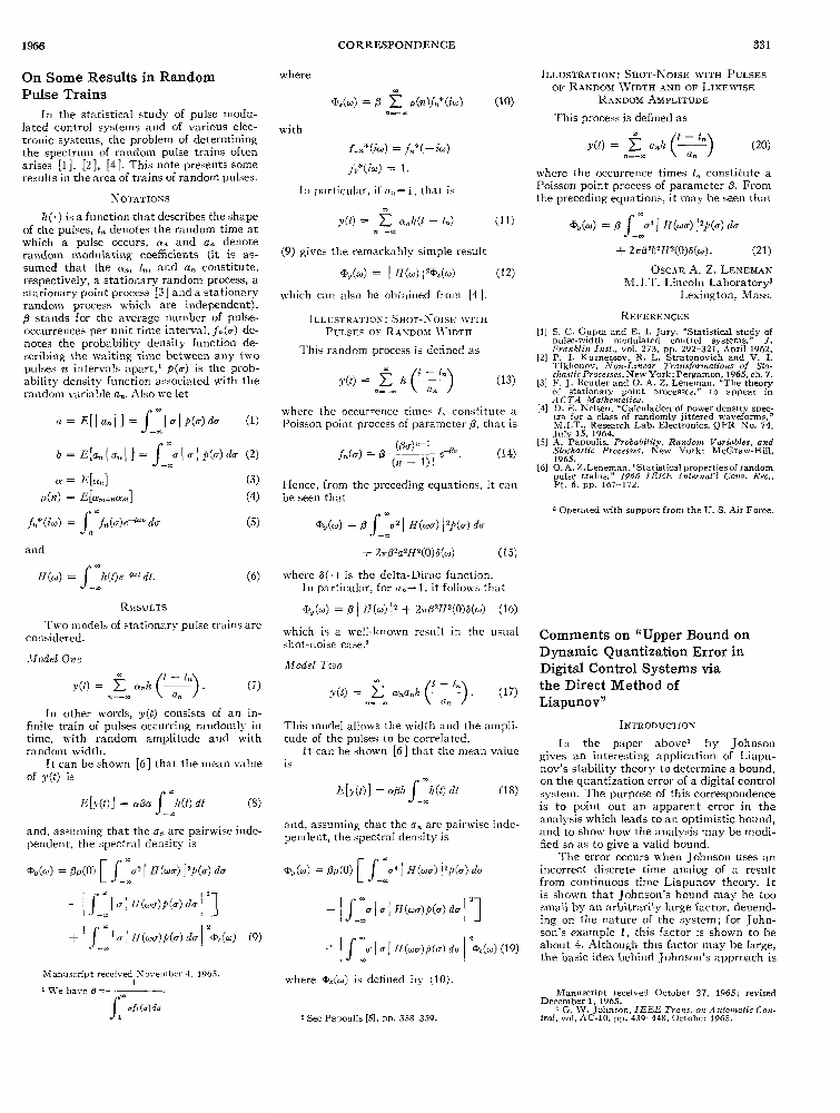 On some results in random pulse trains | IEEE Journals & Magazine ...
