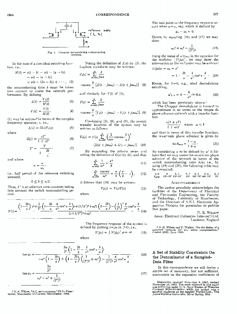 A set of stability constraints on the denominator of a sampled-data ...