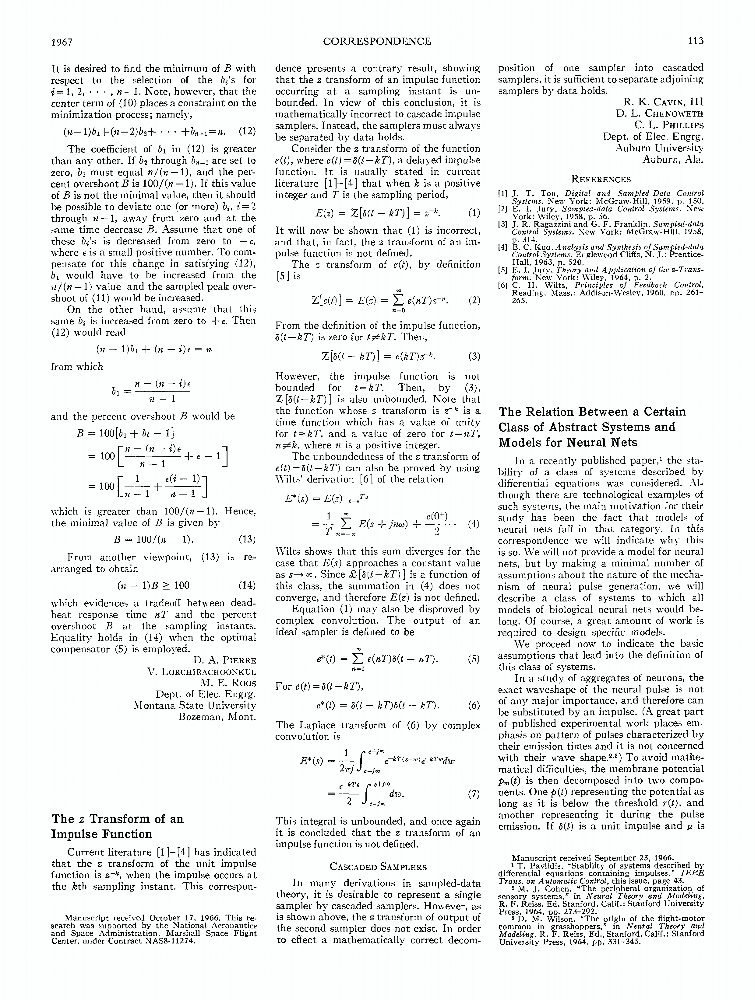 The relation between a certain class of abstract systems and models for ...