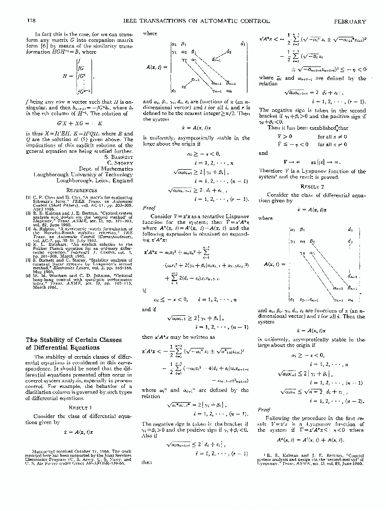 The stability of certain classes of differential equations | IEEE ...