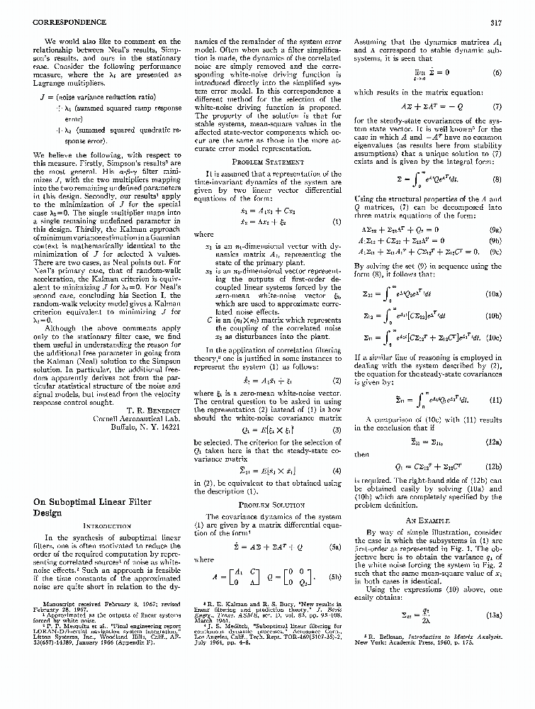 On suboptimal linear filter design | IEEE Journals & Magazine | IEEE Xplore