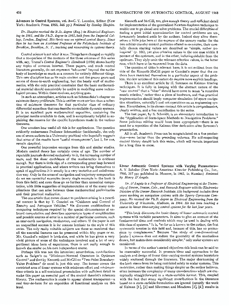 Linear automatic control systems with varying parameters | IEEE ...