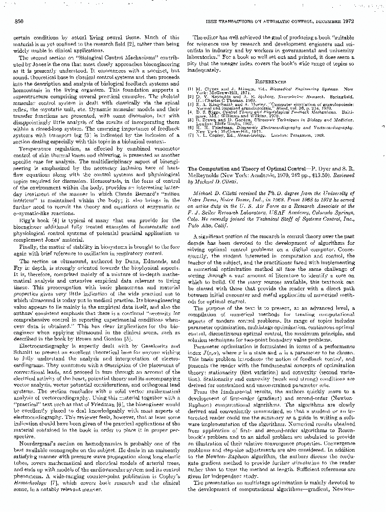 The computation and theory of optimal control | IEEE Journals ...