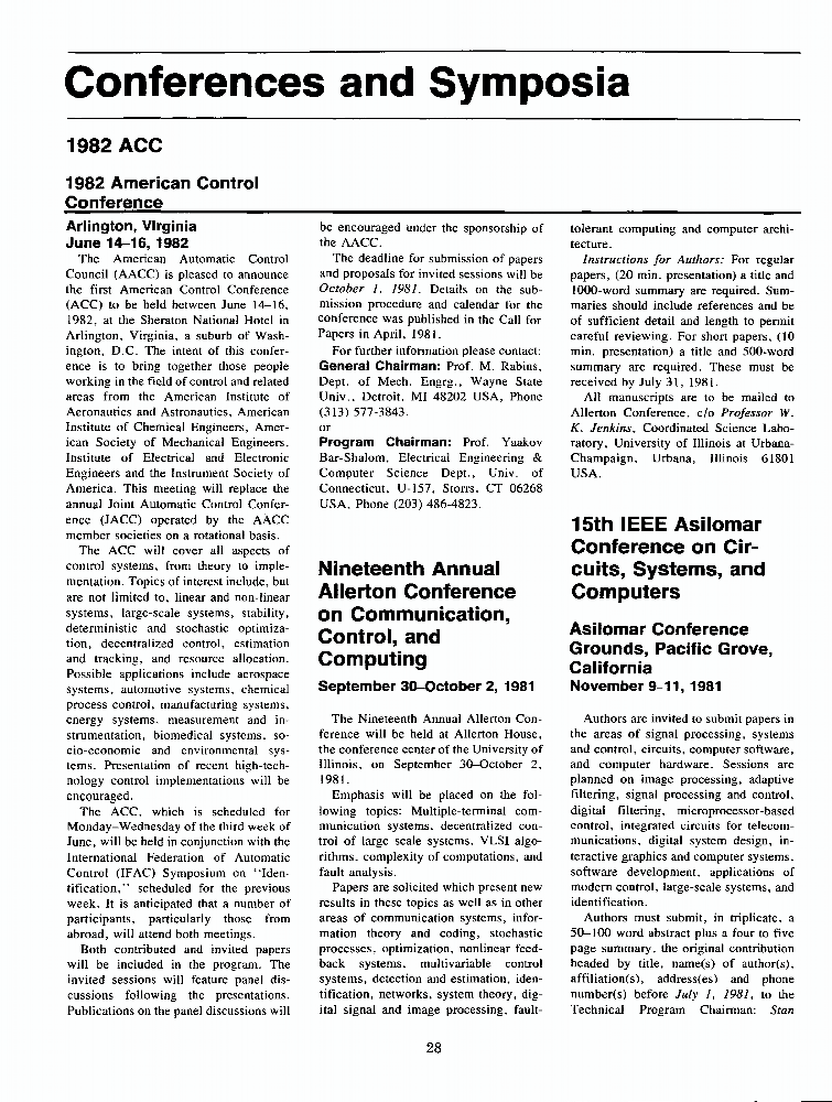 Conferences and symposia | IEEE Journals & Magazine | IEEE Xplore