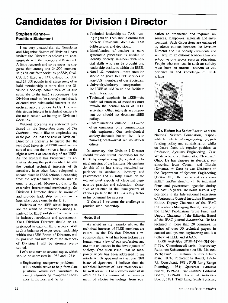 Candidates for division 1 director | IEEE Journals & Magazine | IEEE Xplore