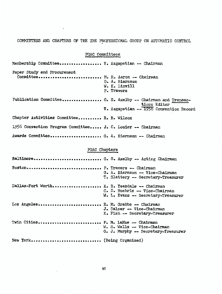 Committees and chapters of the IRE professional group on automatic ...