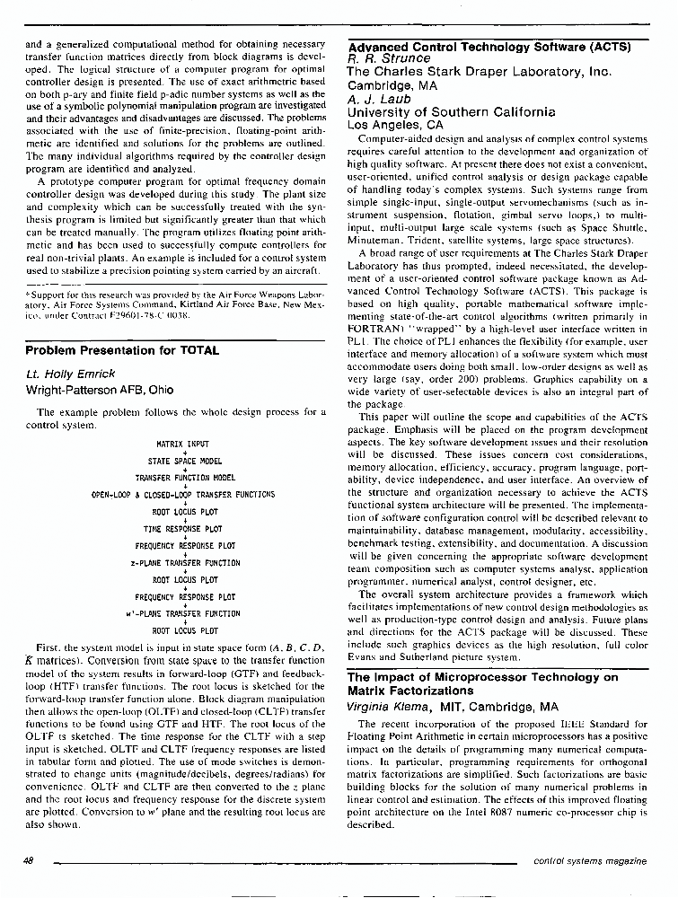 Advanced control technology software (ACTS) | IEEE Journals & Magazine ...