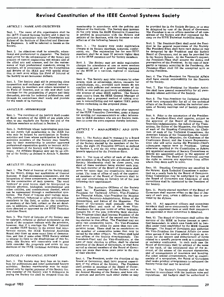 Revised constitution of the IEEE control systems society | IEEE ...