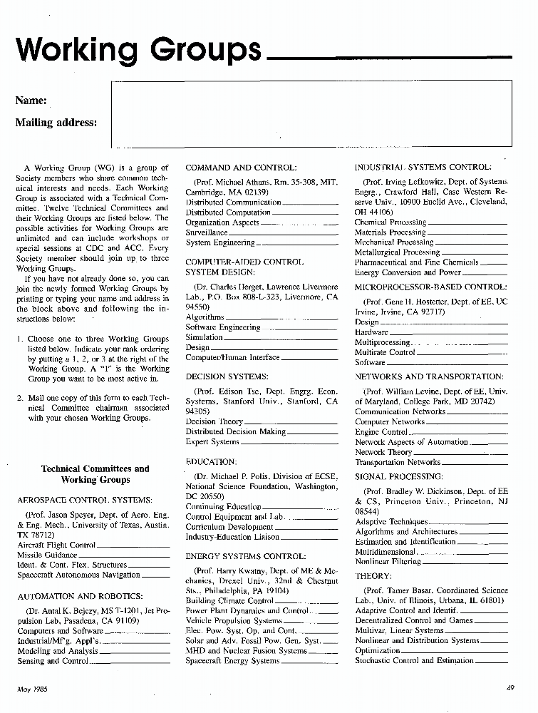 Working groups | IEEE Journals & Magazine | IEEE Xplore