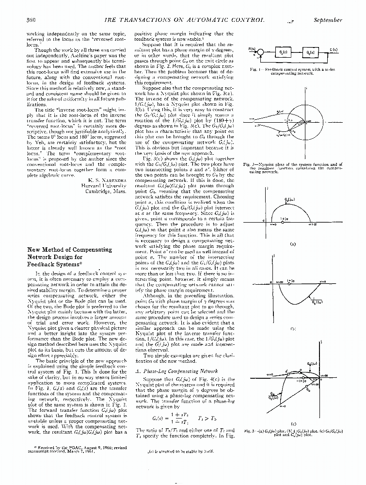 New method of compensating network design for feedback systems | IEEE ...