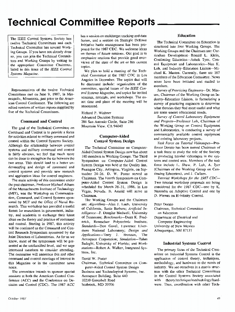 Technical committee reports | IEEE Journals & Magazine | IEEE Xplore