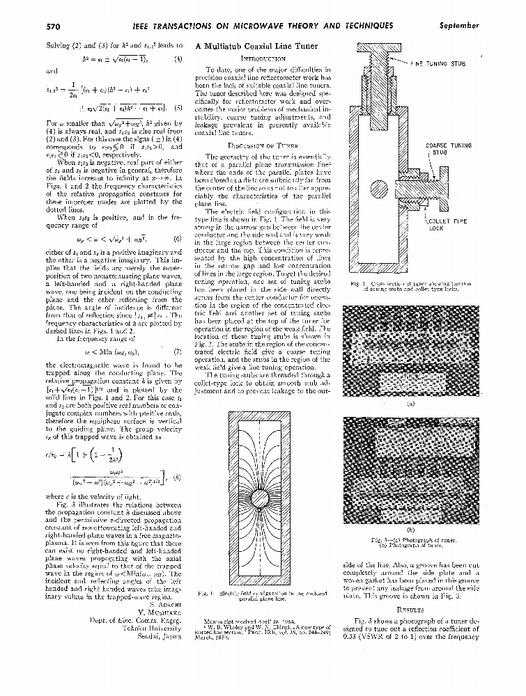 A Multistub Coaxial Line Tuner (Correspondence) | IEEE Journals ...