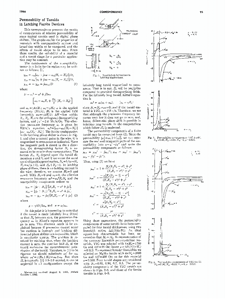Permeability of Toroids in Latching Ferrite Devices (Correspondence ...