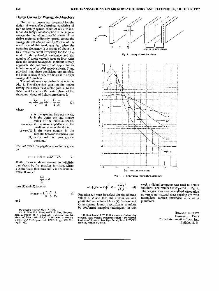 Design Curves for Waveguide Absorbers (Correspondence) | IEEE Journals ...