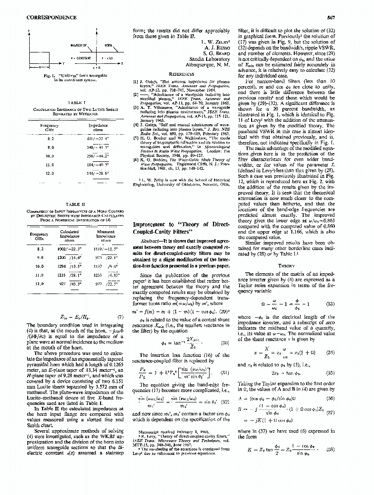 Improvement To "Theory of Direct-Coupled-Cavity Filters ...