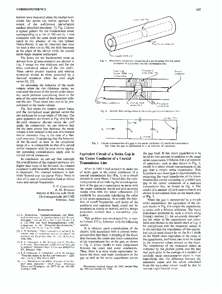 Equivalent Circuit of a Series Gap in the Center Conductor of a Coaxial ...