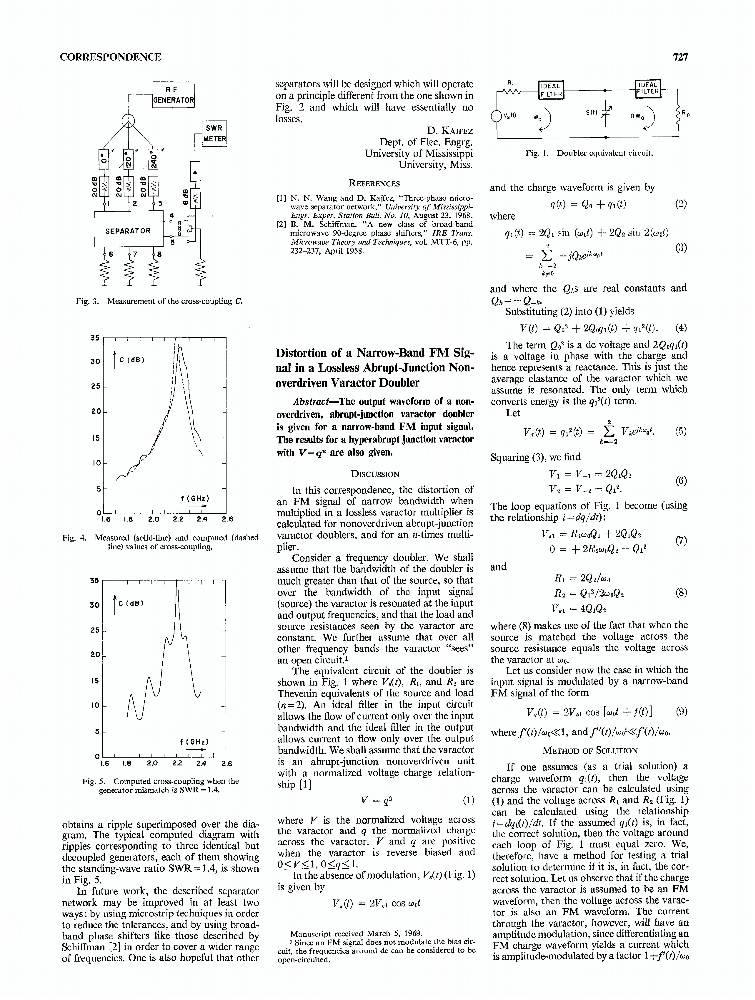 Distortion of a Narrow-Band FM Signal in a Lossless Abrupt-Junction ...