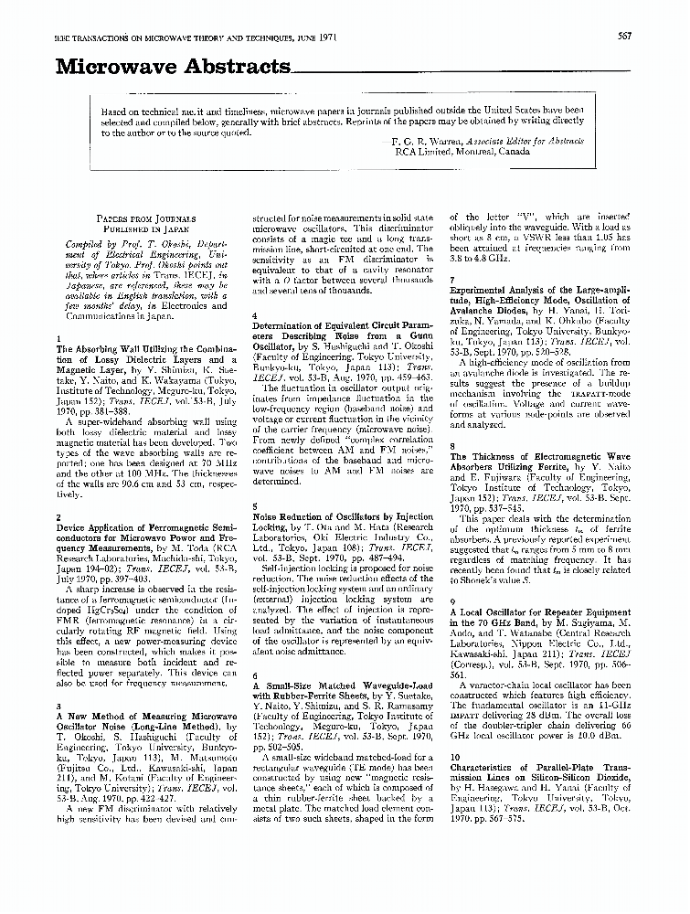 Microwave abstracts | IEEE Journals & Magazine | IEEE Xplore