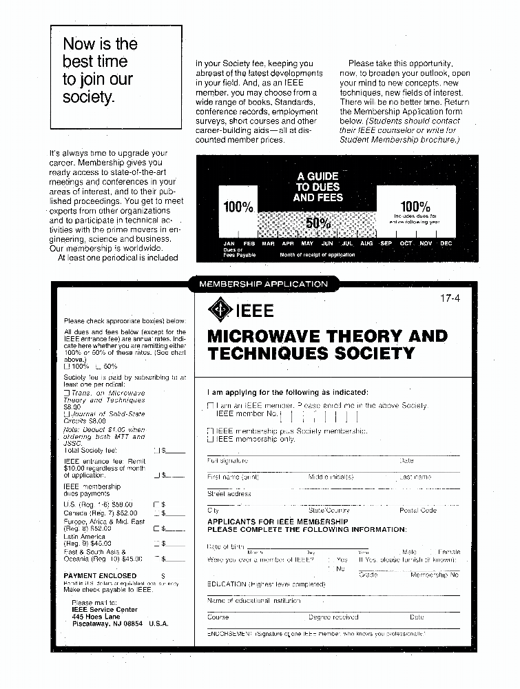 Membership Application, IEEE Microwave Theory and Techniques Group ...