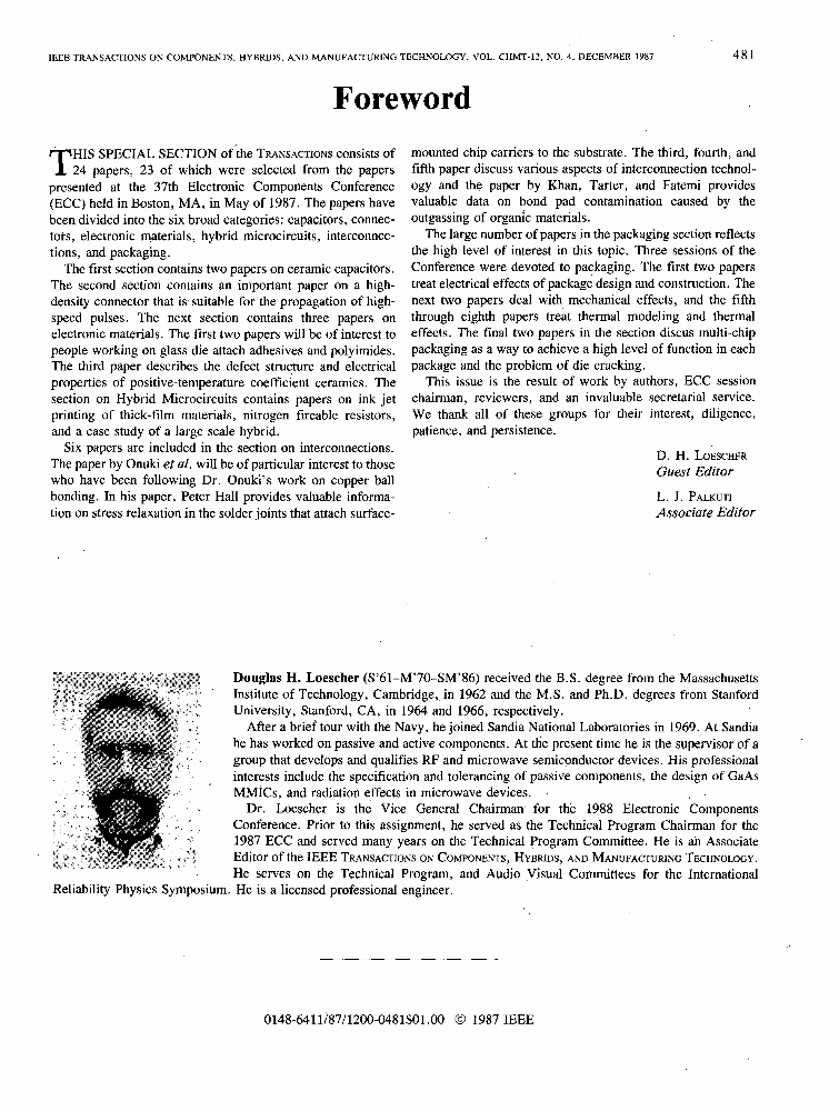 Foreword | IEEE Journals & Magazine | IEEE Xplore