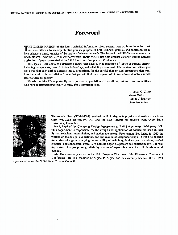 Foreword | IEEE Journals & Magazine | IEEE Xplore