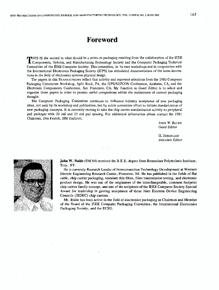 Foreword | IEEE Journals & Magazine | IEEE Xplore