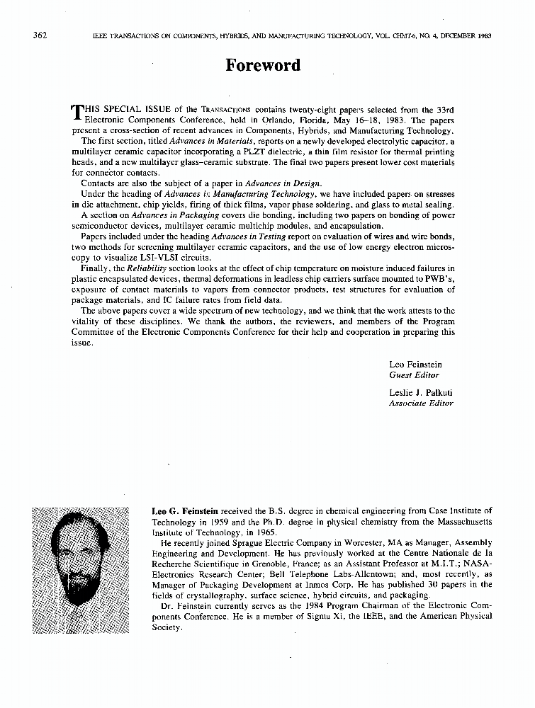 Foreword | IEEE Journals & Magazine | IEEE Xplore