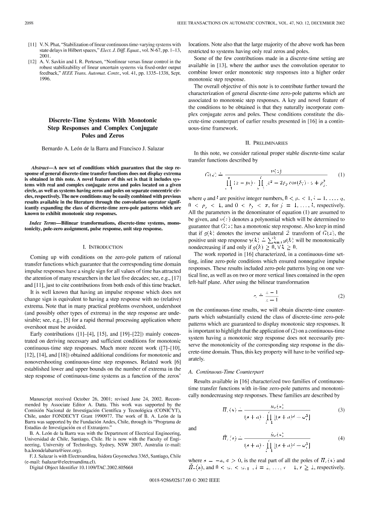 Discrete-time systems with monotonic step responses and complex ...