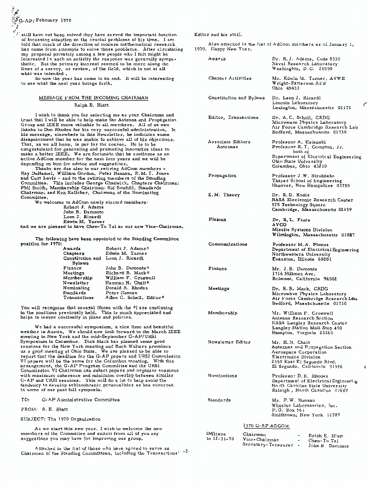 Message from the incoming chairman | IEEE Journals & Magazine | IEEE Xplore