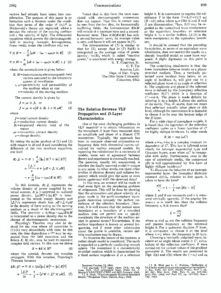The relation between VLF propagation and D-layer characteristics | IEEE ...