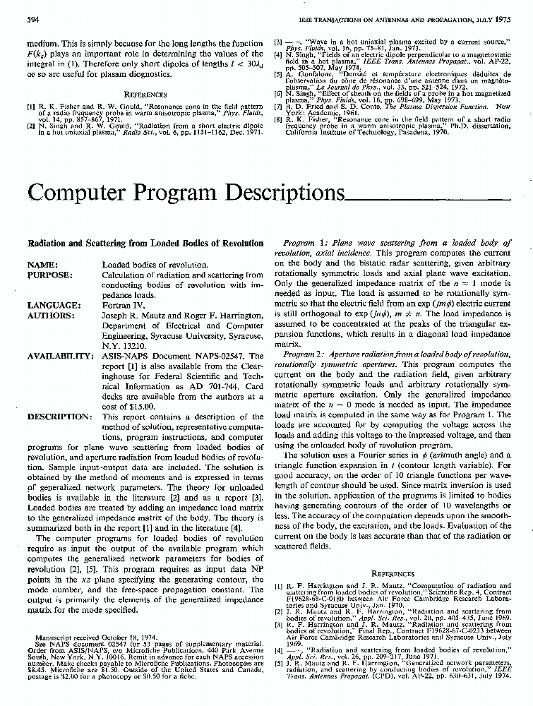 Radiation and scattering from loaded bodies of revolution | IEEE Journals & Magazine | IEEE Xplore