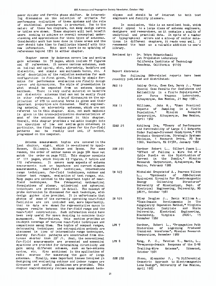 Report abstracts | IEEE Journals & Magazine | IEEE Xplore