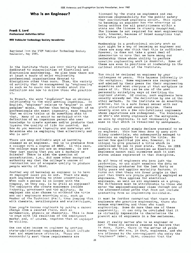 Who is an engineer? | IEEE Journals & Magazine | IEEE Xplore