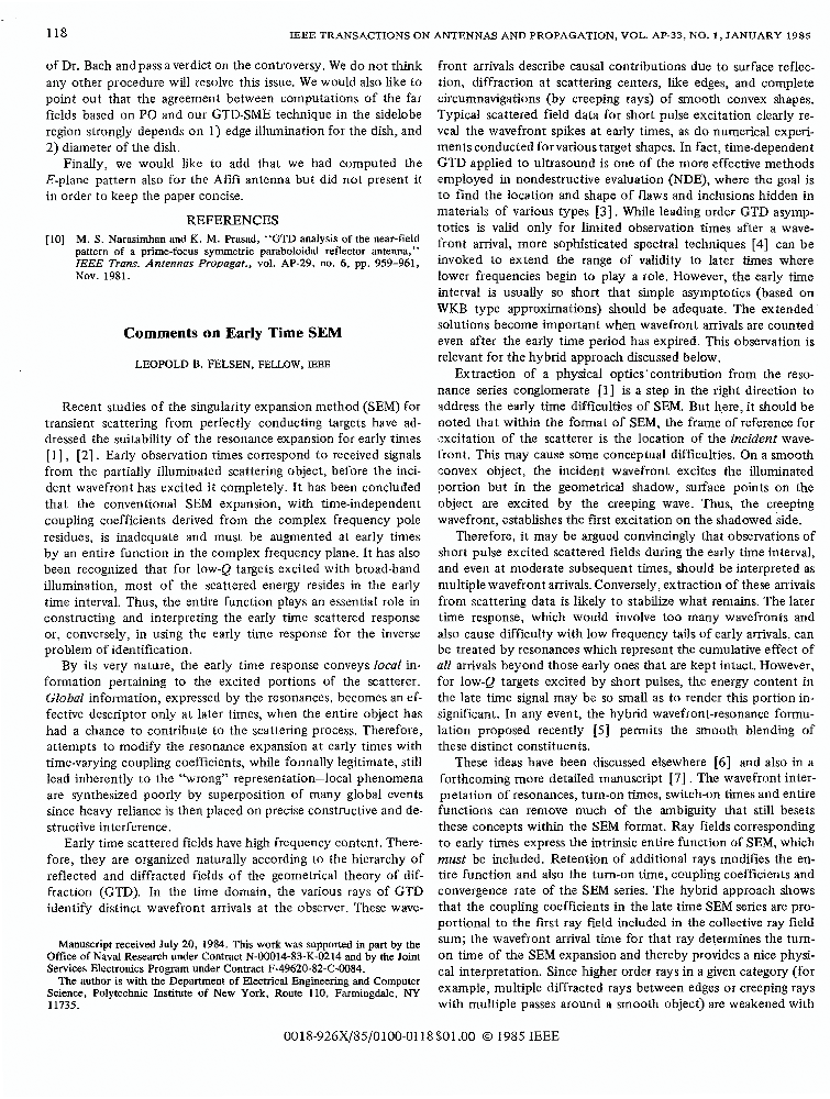 Comments on early time SEM | IEEE Journals & Magazine | IEEE Xplore