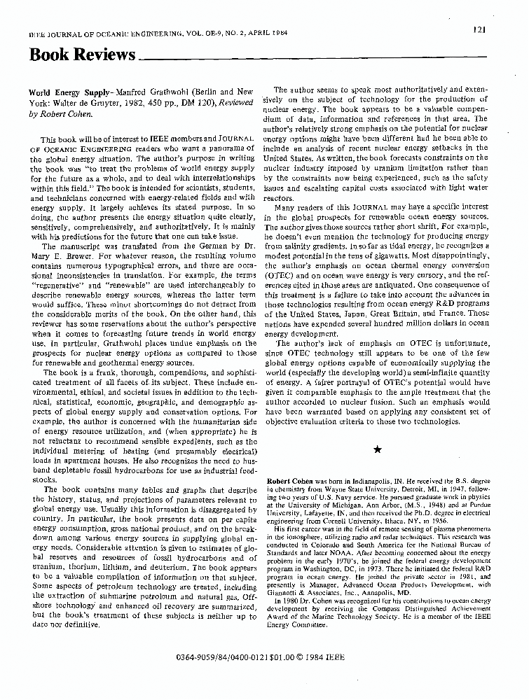 World energy supply | IEEE Journals & Magazine | IEEE Xplore