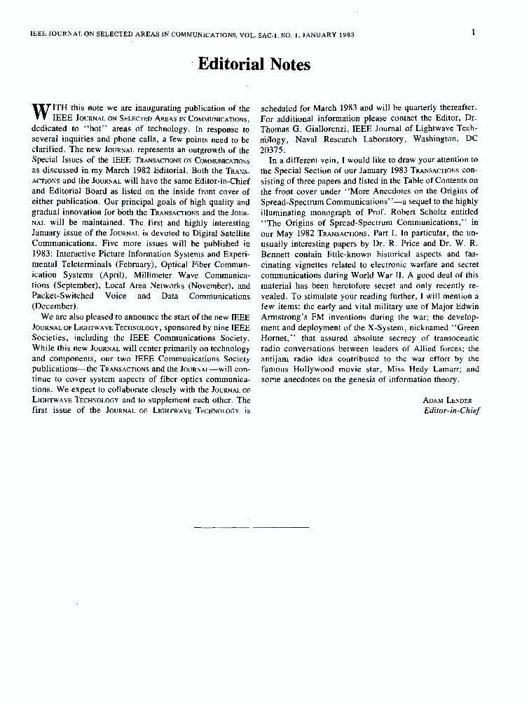 Editorial Notes | IEEE Journals & Magazine | IEEE Xplore