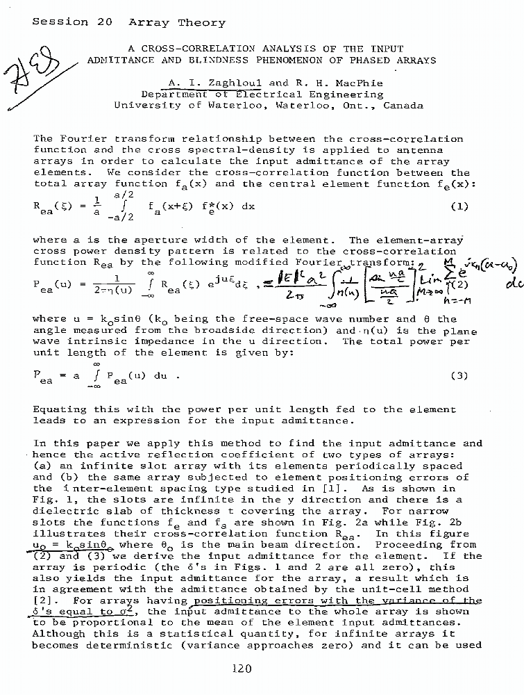 A cross-correlation analysis of the input admittance and blindness phenomenon of phased arrays ...