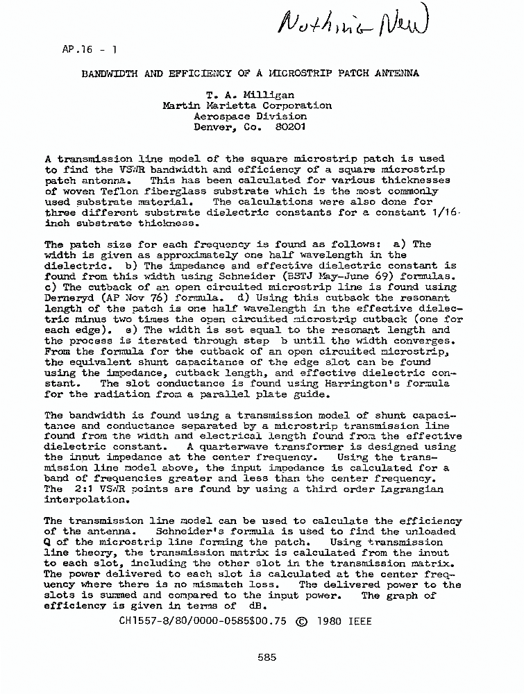 Bandwidth and efficiency of a microstrip patch antenna | IEEE ...