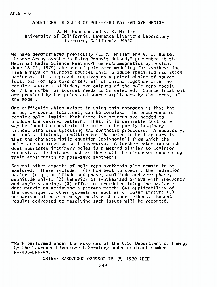 Additional results of pole-zero pattern synthesis | IEEE Conference ...