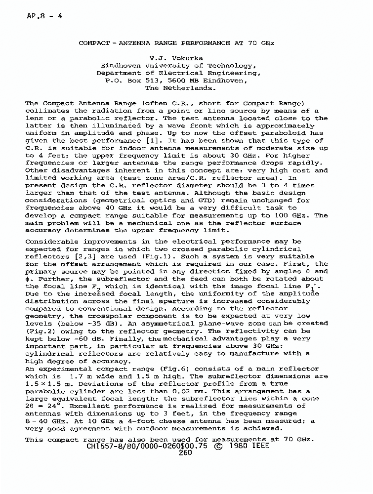 Compact - Antenna range performance at 70 ghz | IEEE Conference ...