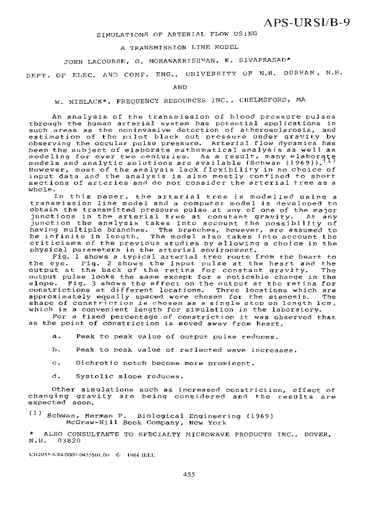 Simulations of arterial flow using a transmission line model | IEEE ...