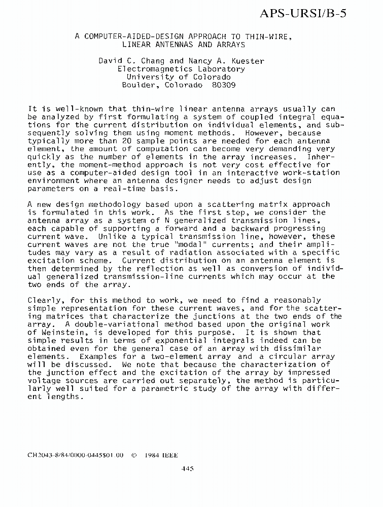 A computer-aided-design approach to thin-wire, linear antennas and ...